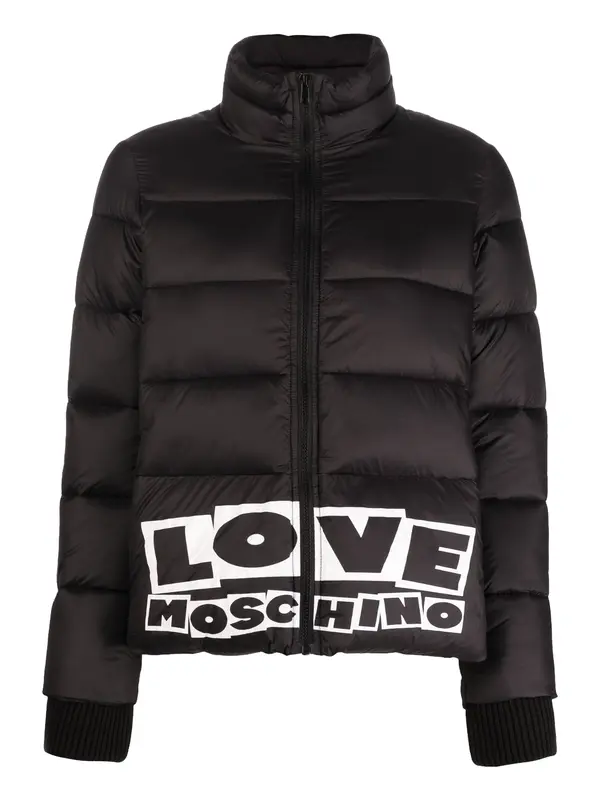 Moschino Logo-print Padded Jacket - Black