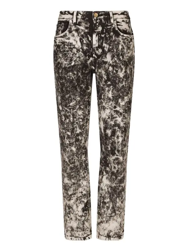 Dolce & Gabbana Marbled Boyfriend Jeans - Black