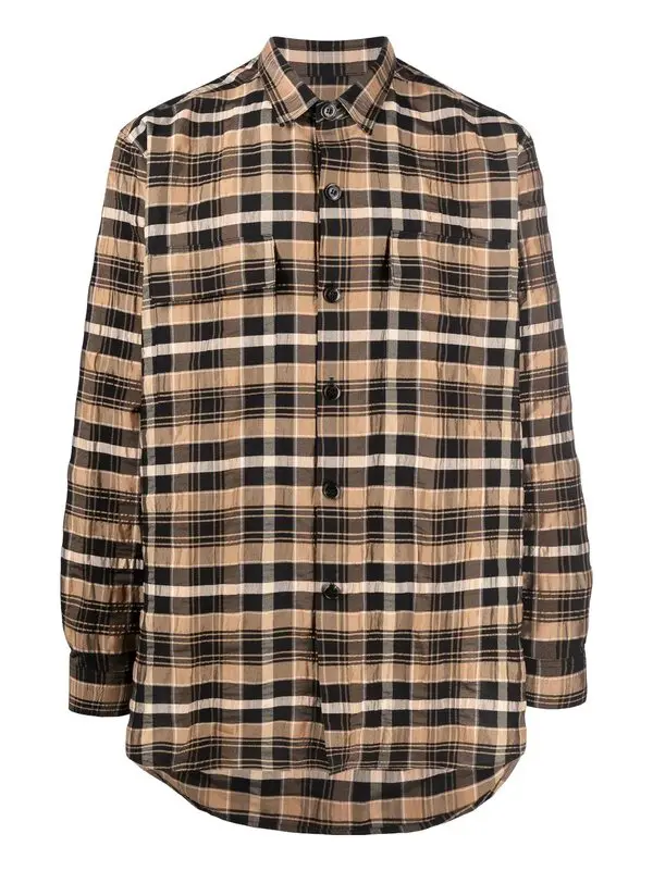 Nanushka Organic-cotton Checked Shirt - Neutrals