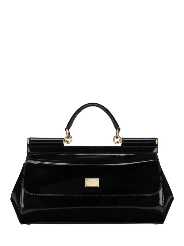 Dolce & Gabbana Sicily Patent Leather Top-handle Bag - Black