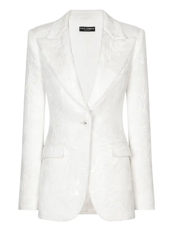 Dolce & Gabbana Turlington Floral-brocade Blazer - White