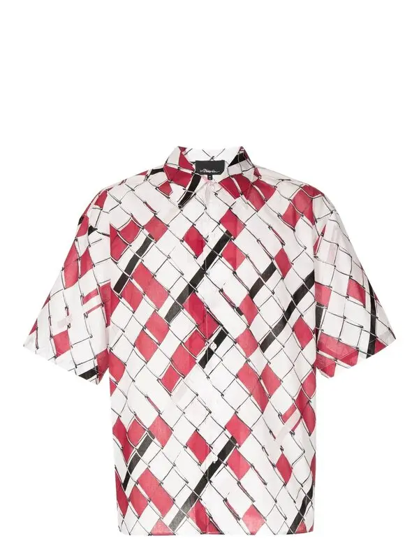 3.1 Phillip Lim Woven-print Short-sleeved Shirt - Multicolour