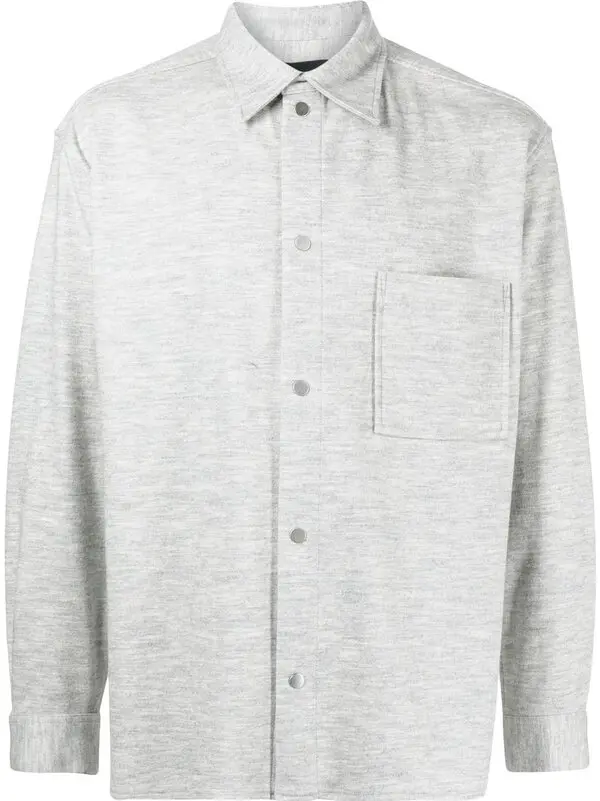 3.1 Phillip Lim Point-collar Flannel Shirt - Grey