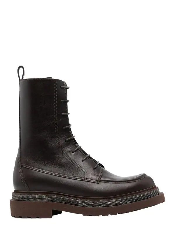 Brunello Cucinelli Ankle Lace-up Boots - Brown
