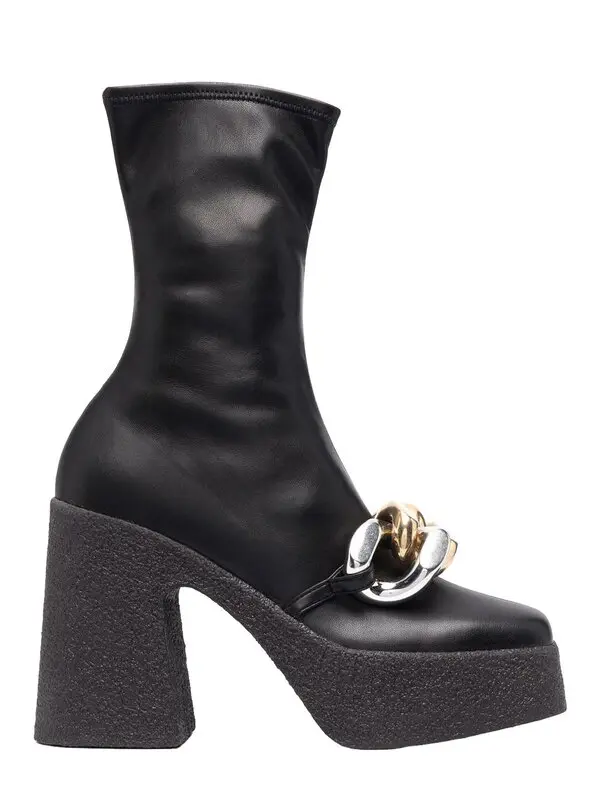 Stella McCartney Skyla Chain-embellished 120mm Boots - Black