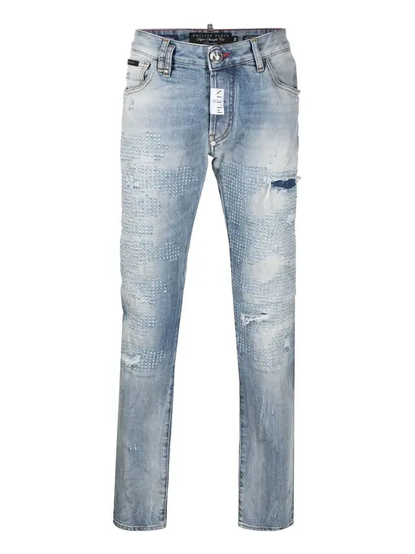 Philipp Plein Distressed-detail Jeans - Blue