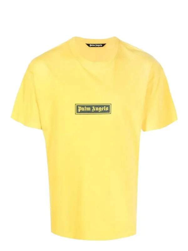 Palm Angels Logo-print Cotton T-shirt - Yellow