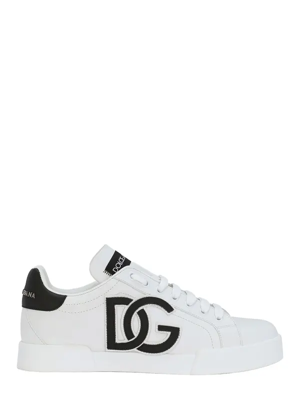 Dolce & Gabbana Portofino Leather Sneakers - White