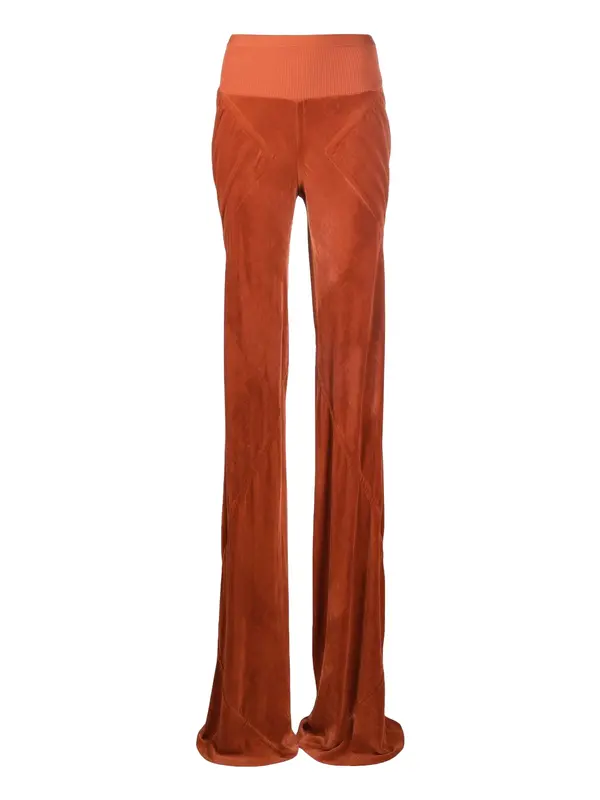 Rick Owens Bias-cut Velvet-effect Trousers - Orange