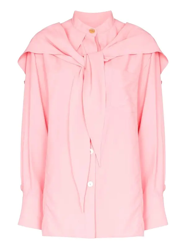REJINA PYO Scarf-detail Shirt - Pink