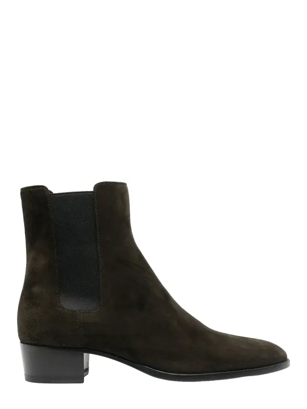Saint Laurent Wyatt Ankle Boots - Brown