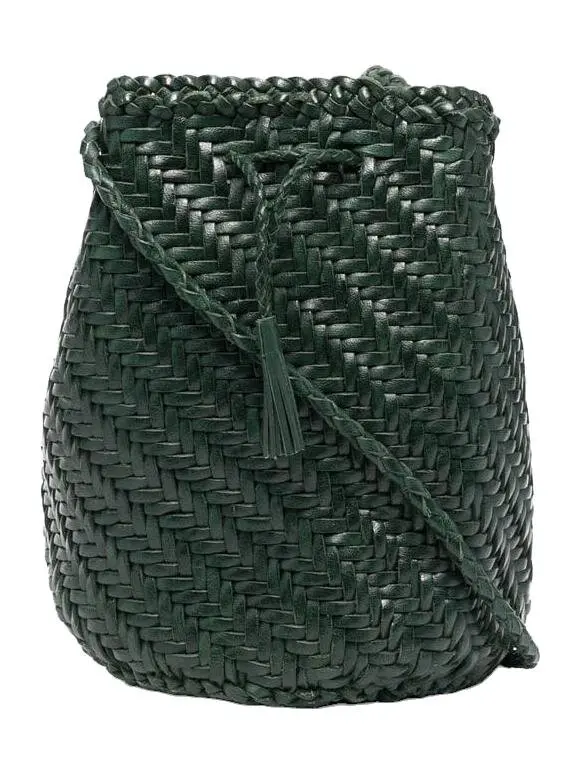 Dragon Diffusion Interwoven Bucket Bag - Green