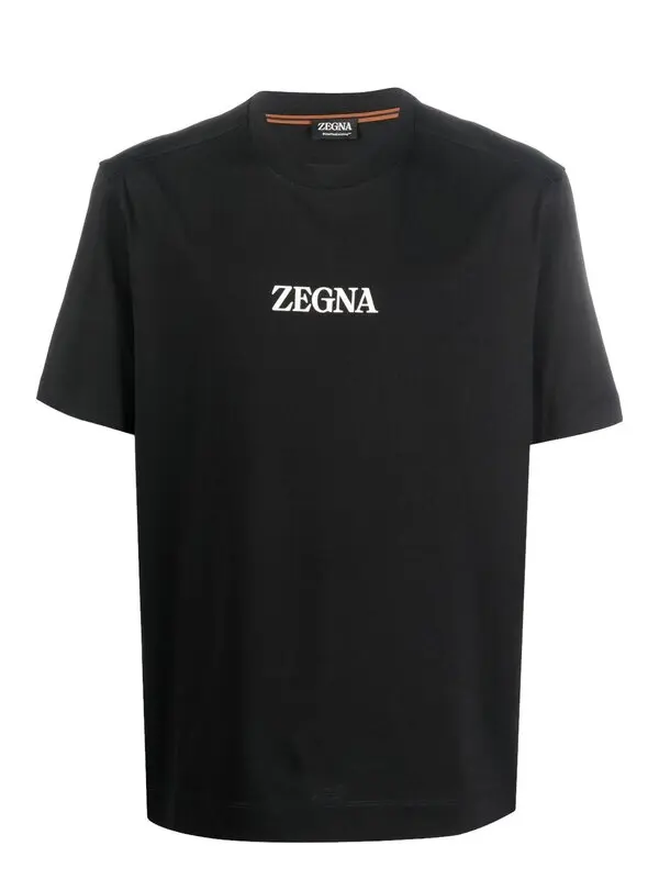 Zegna Logo-print Cotton T-shirt - Black