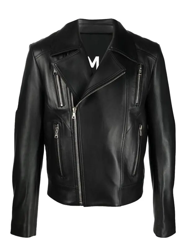 Balmain Leather Zip Jacket - Black