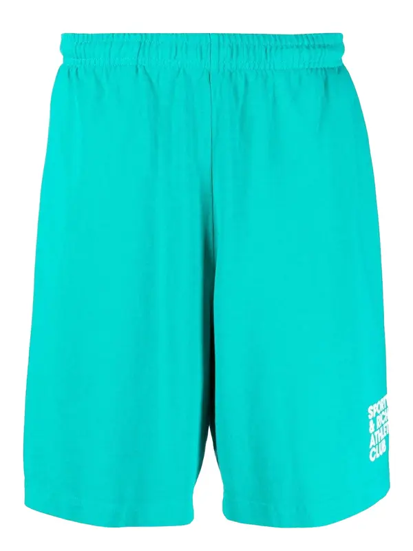 SPORTY & RICH Logo-print Track Shorts - Blue