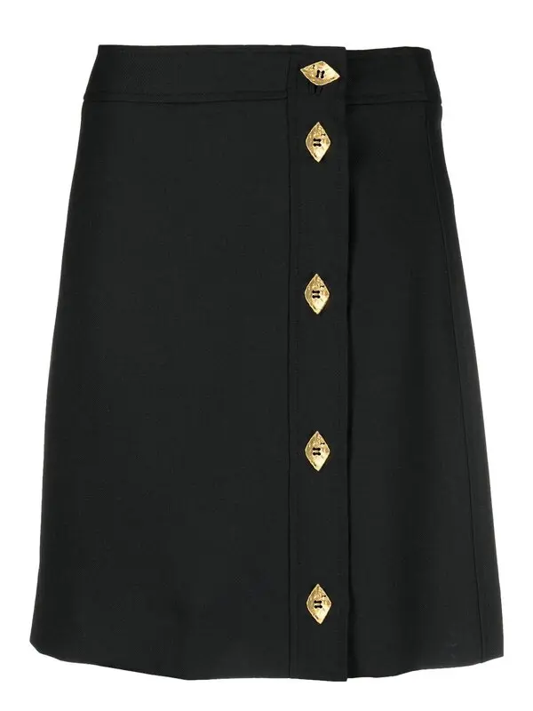GANNI Button-up Mini Skirt - Black