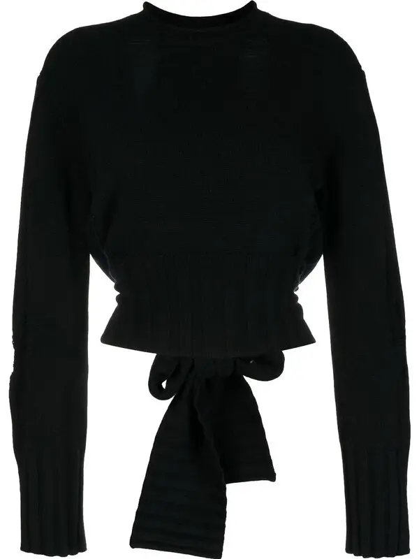 DION LEE Distressed-finish Knitted Jumper - Black