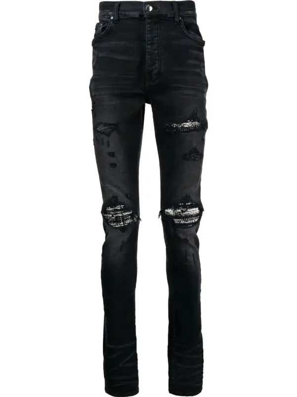 Amiri Distressed Skinny Jeans - Black