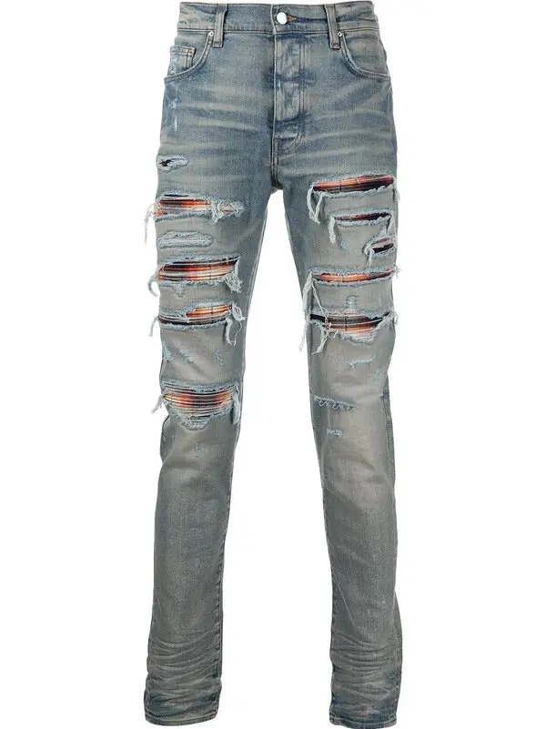 Amiri Distressed Skinny Jeans - Blue