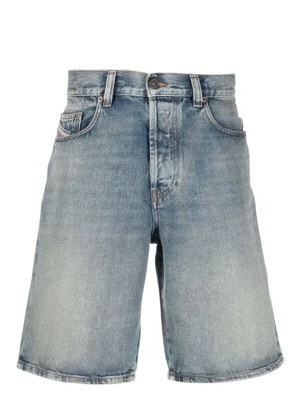 DIESEL® Light Wash Denim Bermuda Shorts - Blue