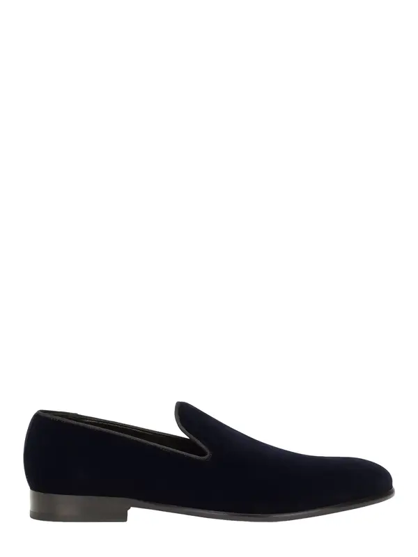 Dolce & Gabbana Open-back Velvet Slippers - Blue