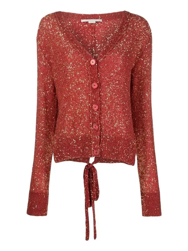 Stella McCartney Sequin Embellished Cardigan - Red