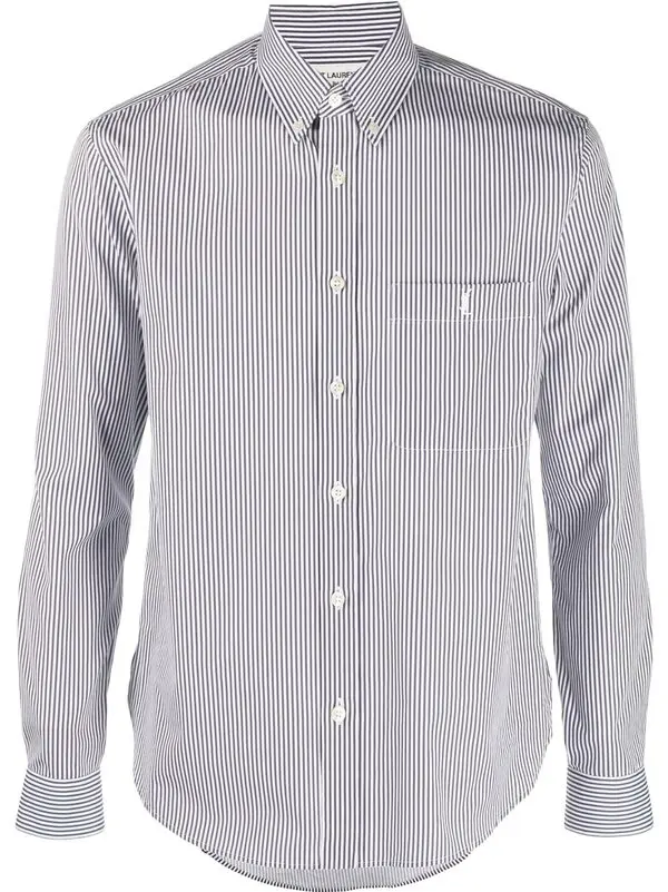 Saint Laurent Striped Button-down Shirt - Blue