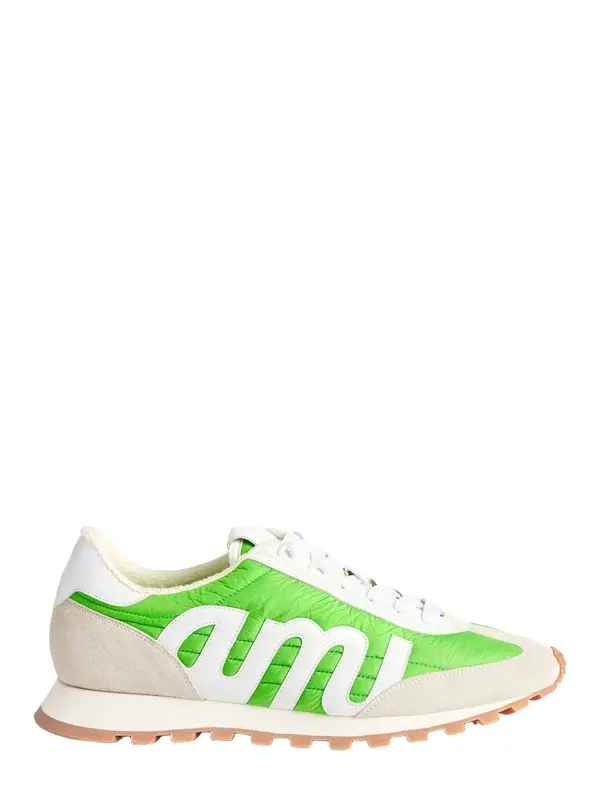 Ami Logo-patch Panelled Low-top Sneakers - White