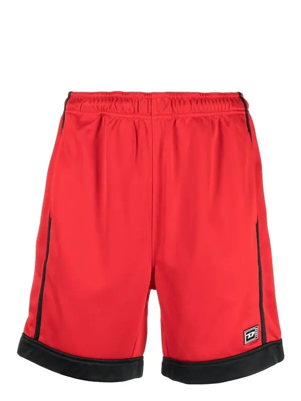 Diesel Logo-patch Track Shorts - Red