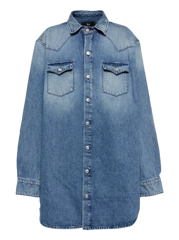 3x1 Stefy Oversized Denim Shirt - Blue