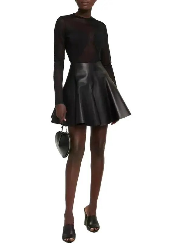 AZZEDINE ALAIA Alaïa Leather Miniskirt - Black