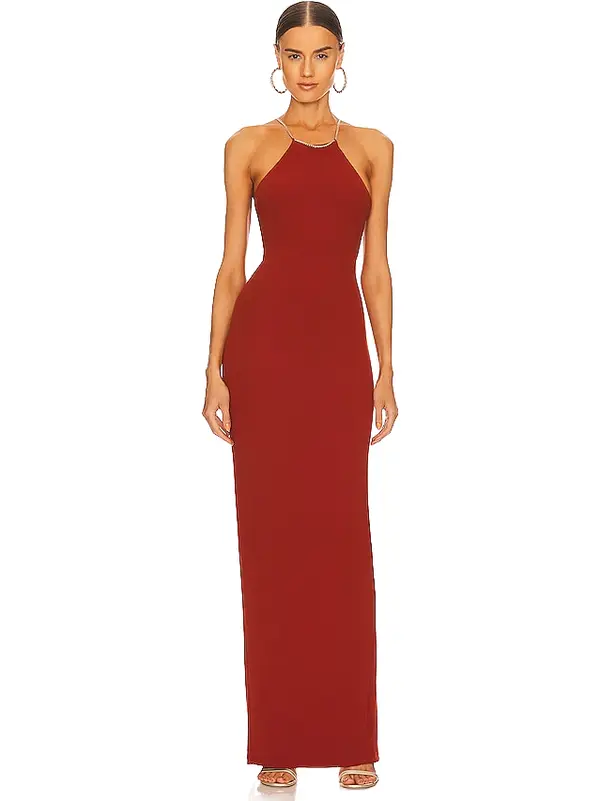 NOOKIE Lexi Chain Gown - Rust