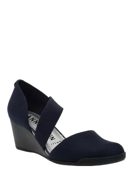 Anne Klein Wedge Pump - Navy Multi
