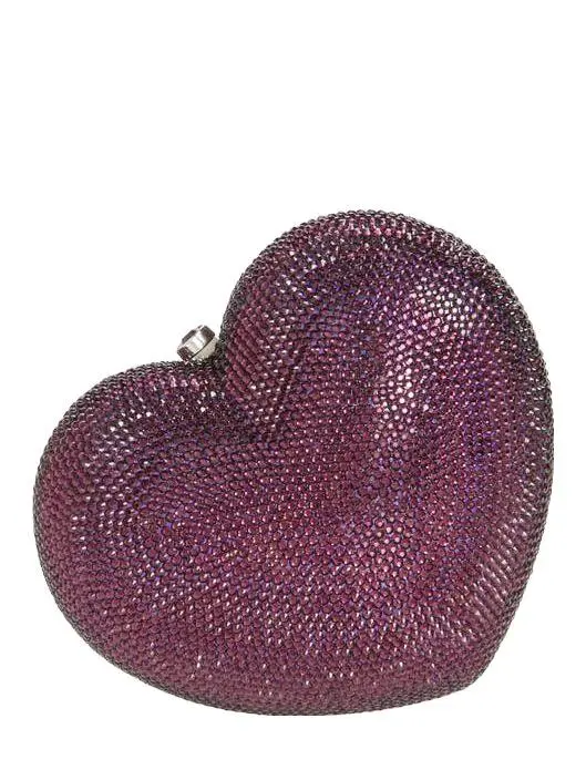 Judith Leiber Lamour Petite Coeur Clutch - Silver Amethyst