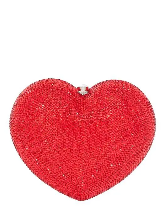 Judith Leiber Lamour Petite Coeur Clutch - Silver Light Siam