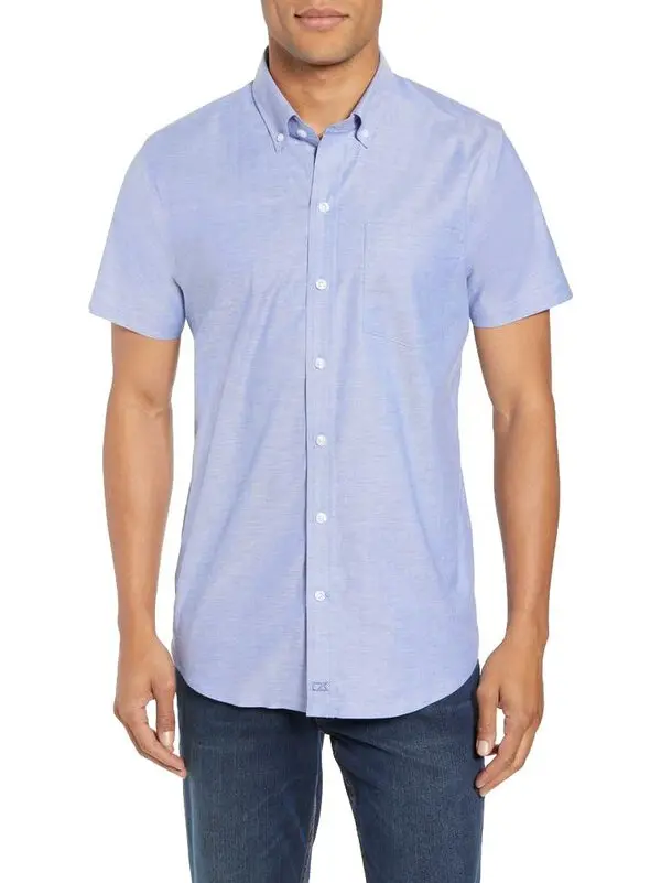 Cutter & Buck Tailor Regular Fit Oxford Sport Shirt - French Blue