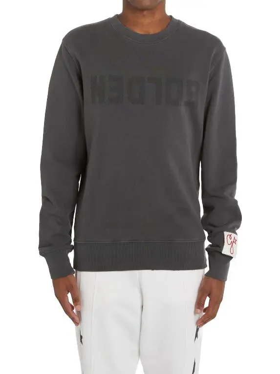 GOLDEN GOOSE Logo Cotton Sweatshirt - Anthracite