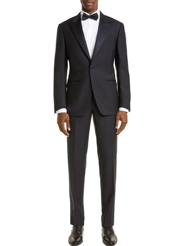Thom Sweeney Peaked Lapel Dinner Jacket - Midnight Navy