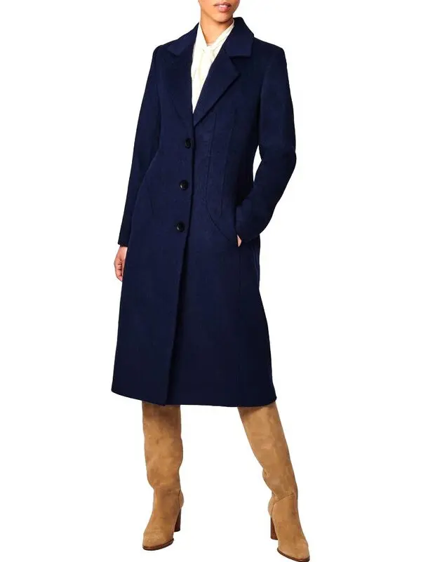 Bernardo Tailored Longline Coat - Sapphire