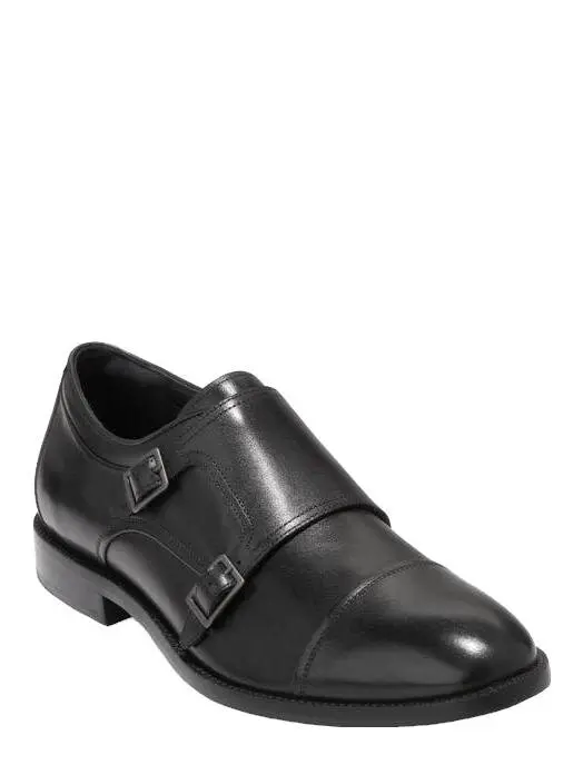 Cole Haan Harrison Grand 2.0 Cap Toe Monk Strap Loafer - Black