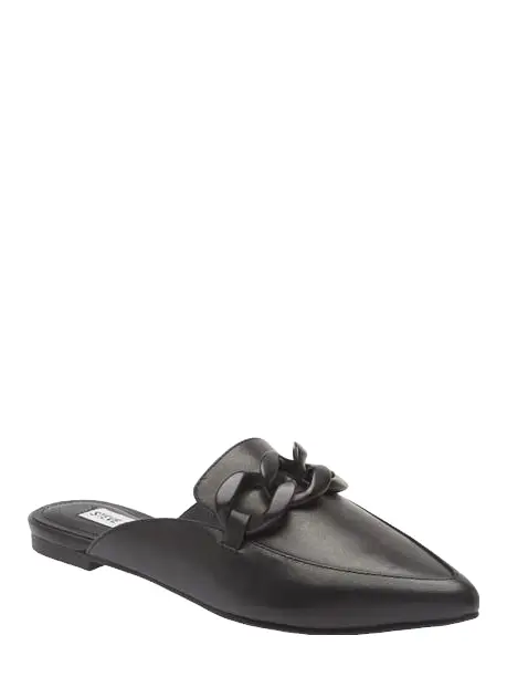 Steve Madden Fleur Pointed Toe Mule - Black Leather