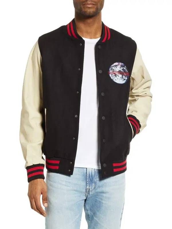 Ksubi Globe Wool-blend & Leather Bomber Jacket - Assorted