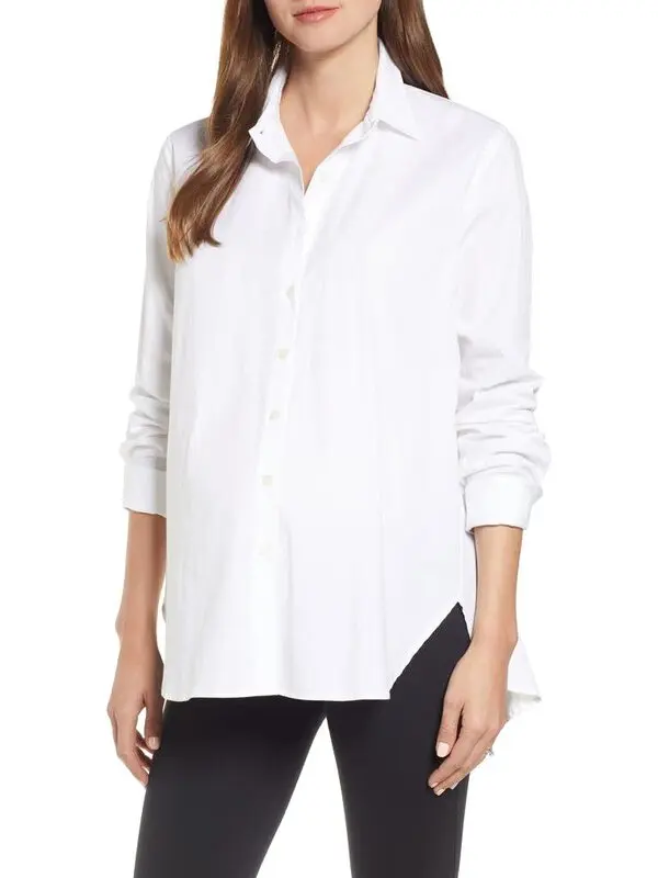 Hatch Classic Maternity Button-up Shirt - White