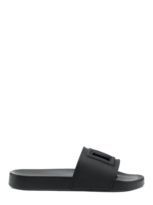 Dolce & Gabbana Cut-out Logo Slides - Black