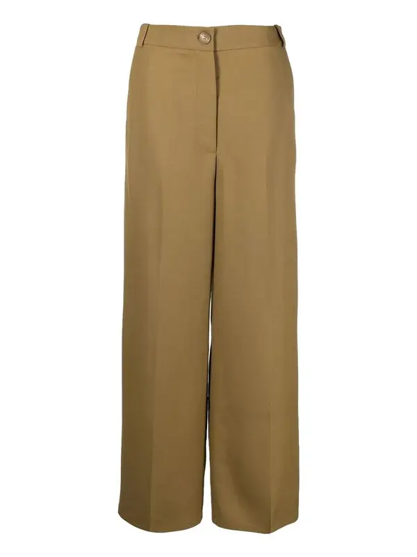 Khaite High-waist Straight-leg Trousers - Green