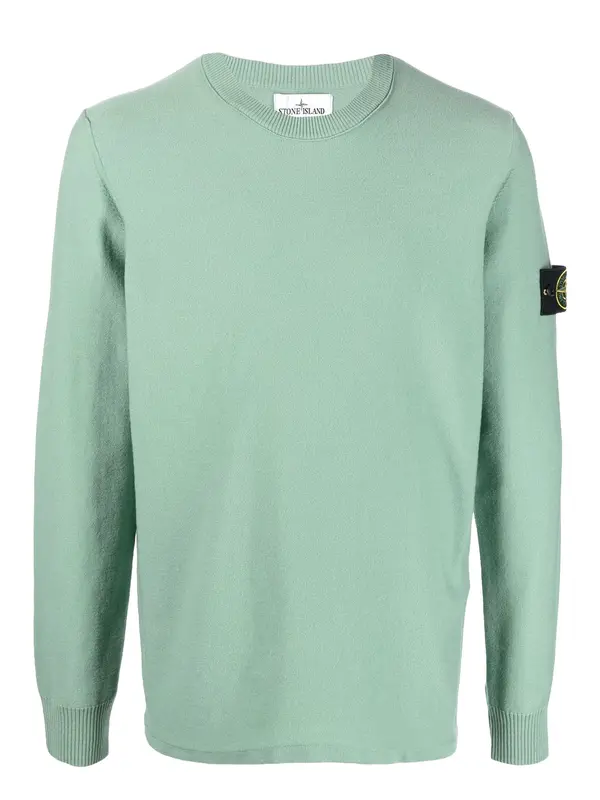 Stone Island Compass-patch Crewneck Jumper - Green