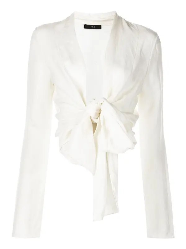 Voz V-neck Wrap Blouse - White