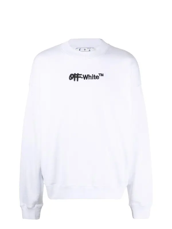 Off-White Logo Print Long Sleeve Sweatshirt - White