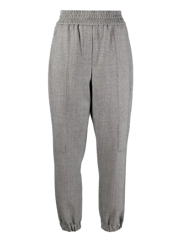 Brunello Cucinelli Checked Tapered Trousers - Neutrals