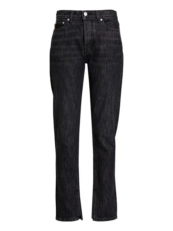 GANNI Mid-rise Slim-leg Jeans - Charcoal